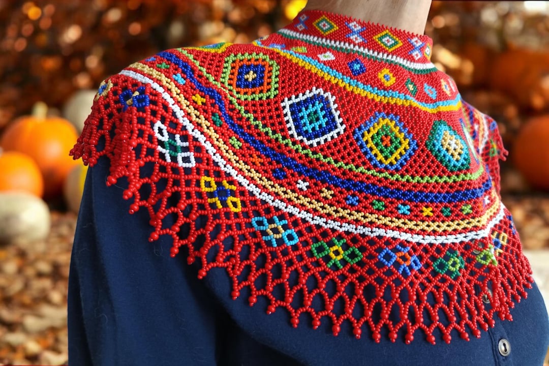 Ukrainian Beaded Silyanka Collar • Sacred Ornament Necklace • Czech ...