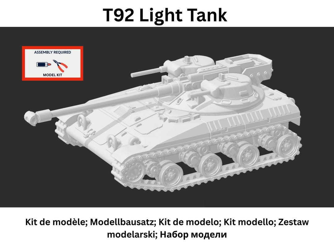 T92 Light Tank – 3D Printed American Cold War Tank – Scale Range 1/144 ...