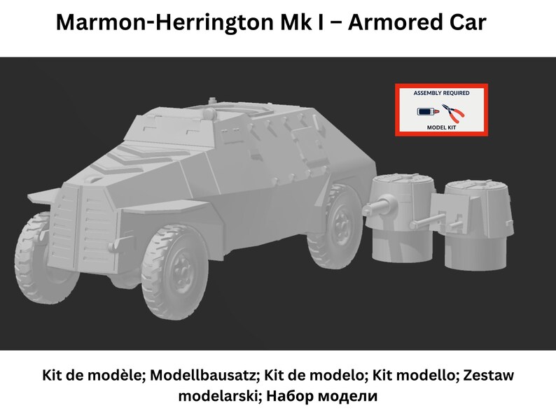 Marmon-herrington Mk I – 3D Printed Armoured Car Model Kit – FDM PLA ...