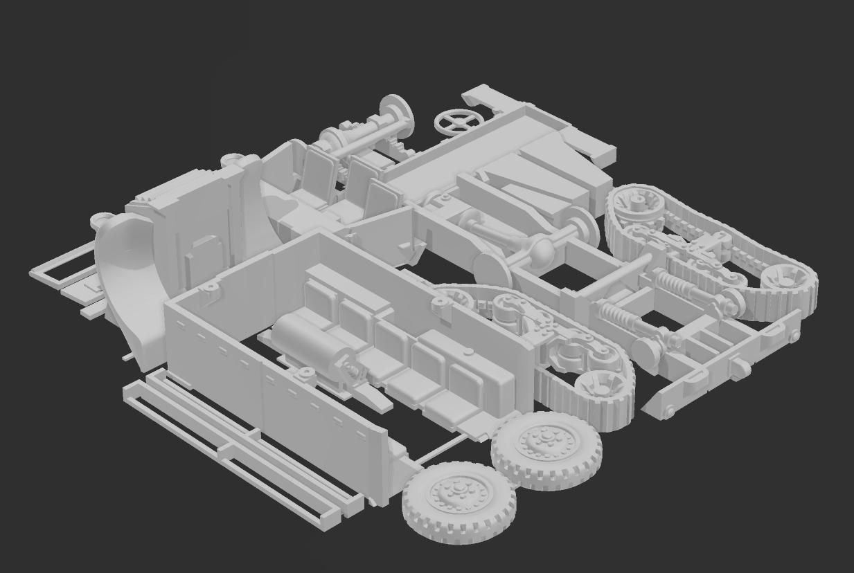 M3 Half Track 3D Printed Armoured Personnel Carrier Model Kit FDM Pla 1 ...