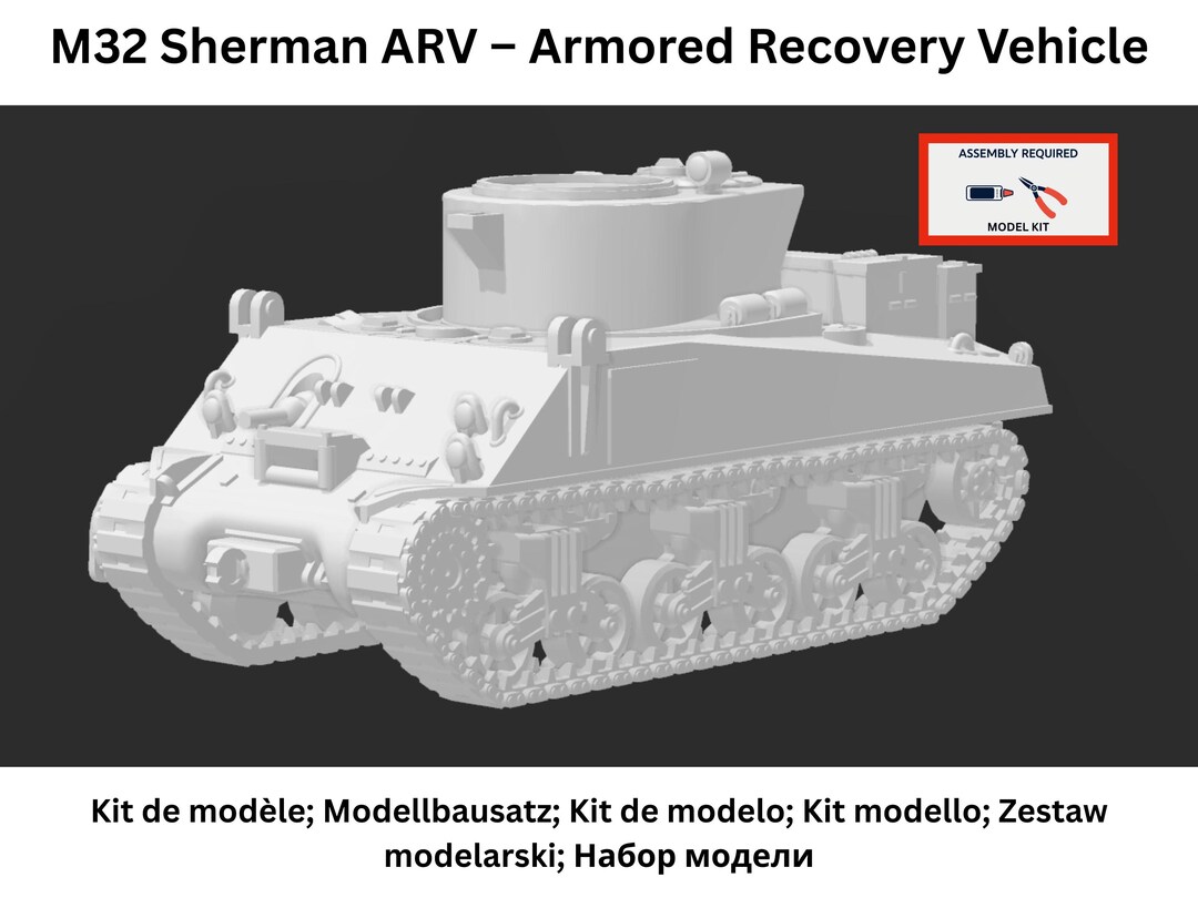 M32 Sherman ARV – 3D Printed Armoured Recovery Vehicle Model Kit – FDM ...