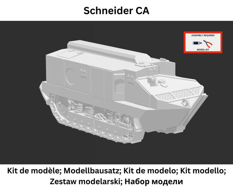 Schneider CA1 – 3D Printed French WWI Tank – Scale Range 1/144 to 1/35 ...