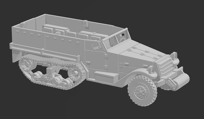 M3 Half Track 3D Printed Armoured Personnel Carrier Model Kit FDM Pla 1 ...