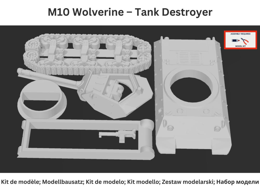 M10 Wolverine 3D Printed Tank Destroyer Model Kit FDM PLA 1/87 1/72 1/ ...