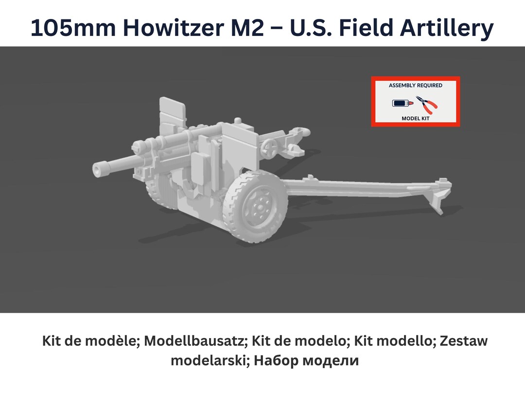 105mm Howitzer M2 – 3D Printed U.S. Field Artillery Model Kit – FDM PLA ...