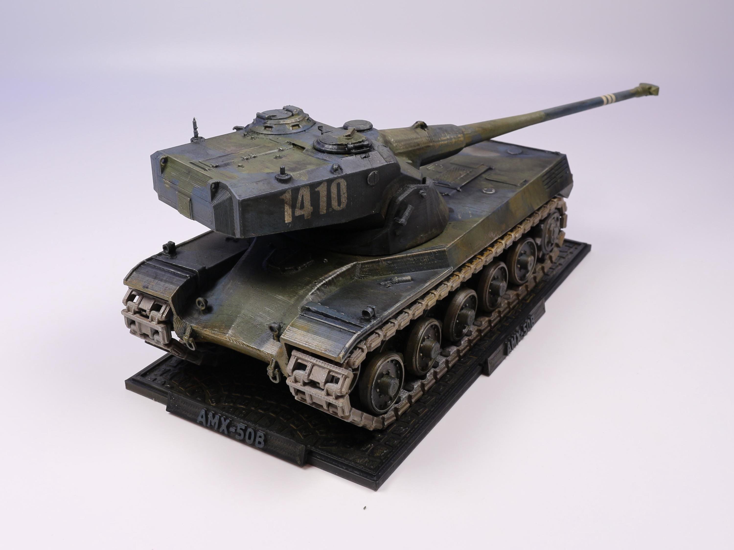1:35 Scale AMX 50B – 3D Printed & Hand-painted French Heavy Tank Model ...