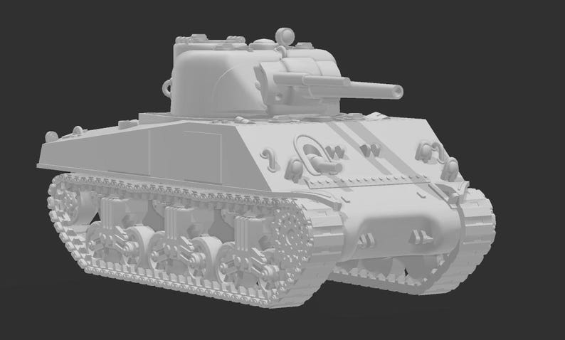 M4A2 Sherman American Medium Tank WWII – 3D Printed Model Kit ...