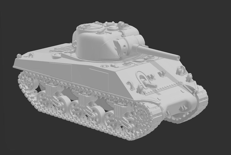 M4A2 Sherman American Medium Tank WWII – 3D Printed Model Kit ...