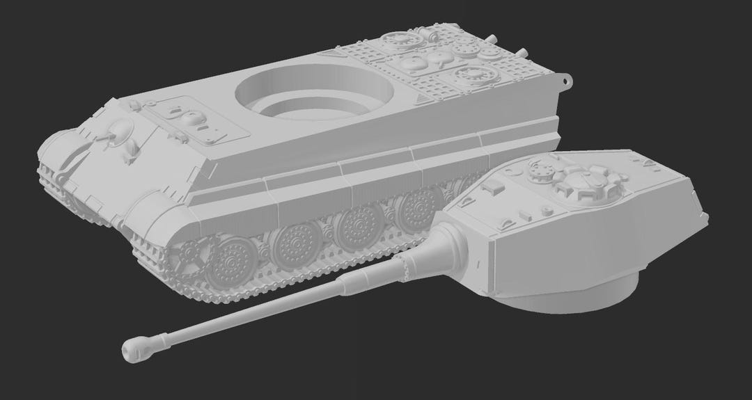 Tiger II 3D Printed Model Kit FDM Pla 1/87 1/76 1/72 1/56 1/48 1/42 1/ ...