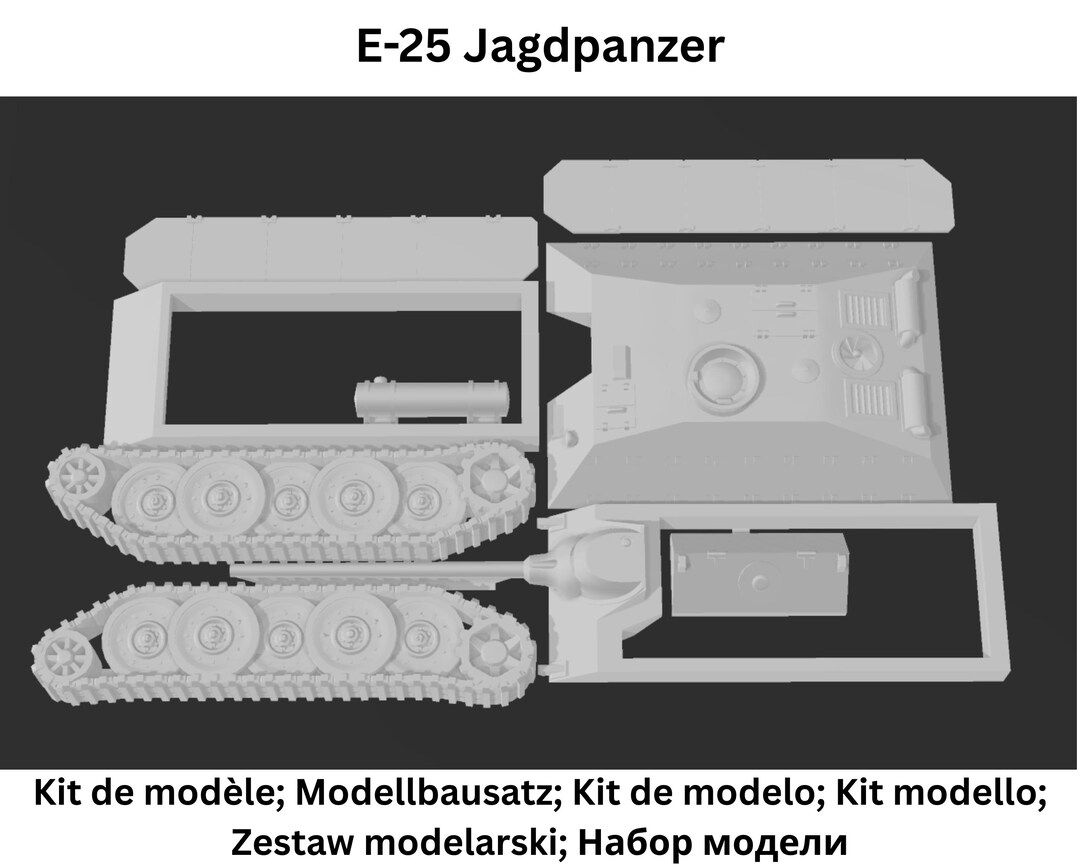 E-25 Jagdpanzer – 3D Printed German WWII Tank Destroyer – Scale Range 1 ...