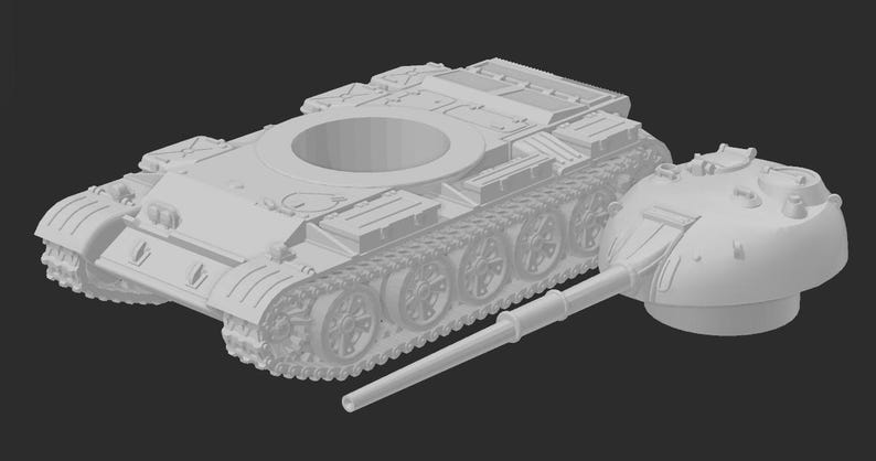 Type 59 Chinese Main Battle Tank Cold War – 3D Printed Model Kit – Unpainted Miniature for ...