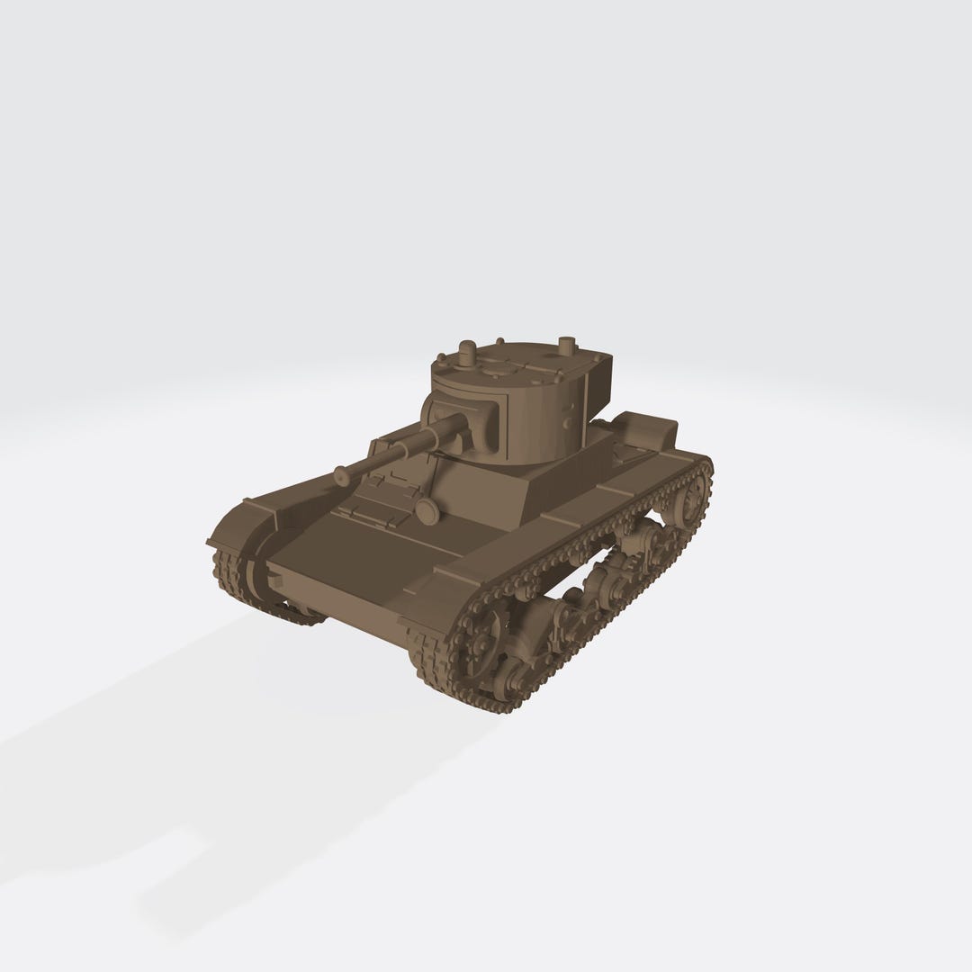 T-26 Soviet Light Tank WWII – 3D Printed Model Kit – Unpainted ...