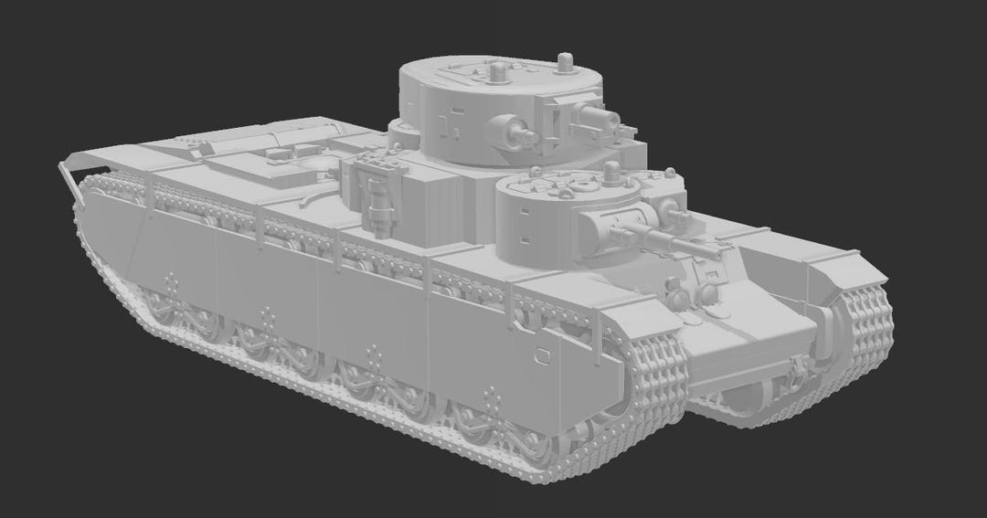 T-35 3D Printed Model Kit FDM PLA 1/87 1/76 1/72 1/56 1/48 1/35 WWII ...