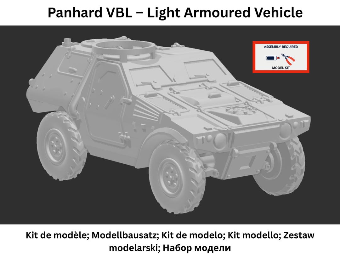 Panhard VBL – 3D Printed Light Armoured Vehicle Model Kit – FDM PLA – 1 ...