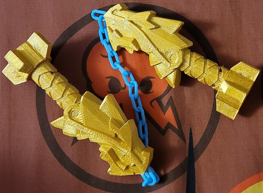 Ninjago Jay's Elemental Nunchucks of Lightning 3D Printed Miniature ...