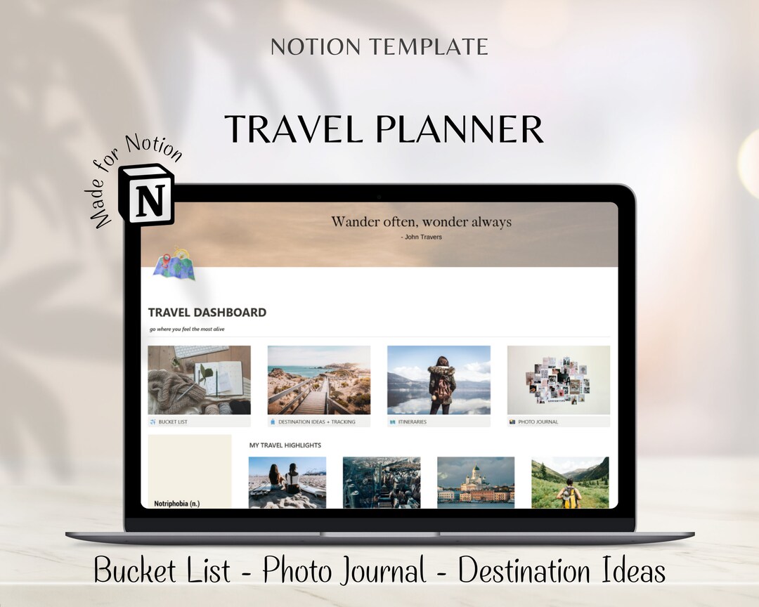 Notion Travel Planner Template, Ultimate Vacation Planner for Notion ...