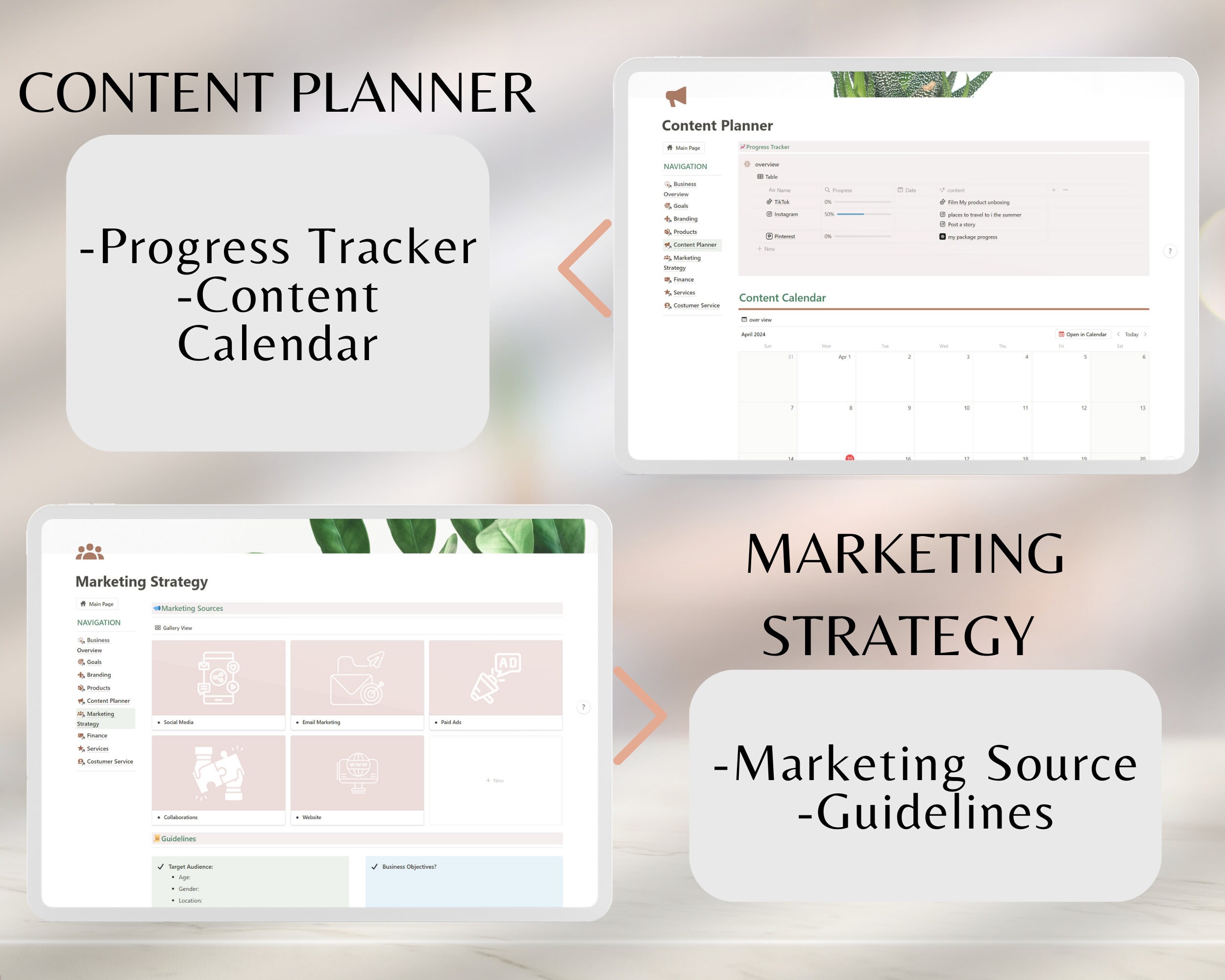 Business Planner Notion Template, Digital Planner for Small Business ...