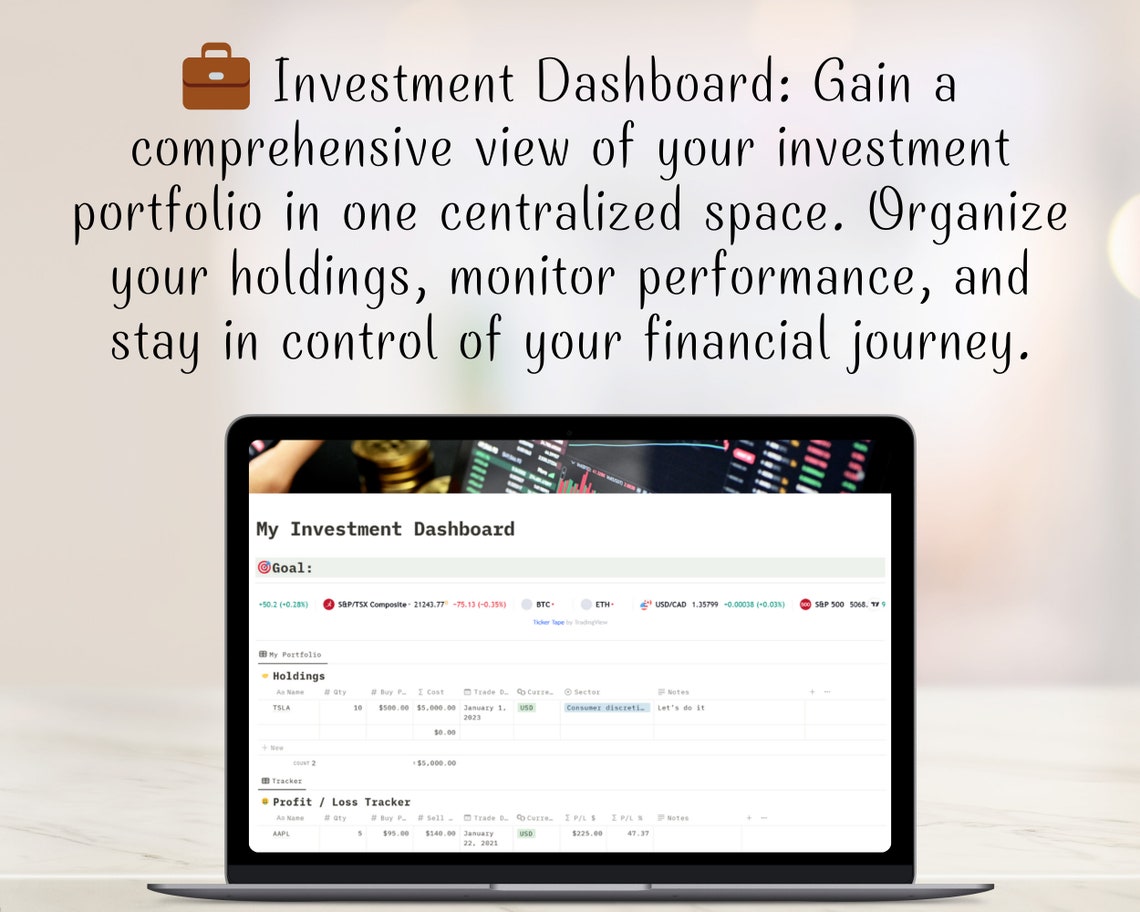 Investment Tracker Notion Template, Simple Investment Dashboard, Stock ...