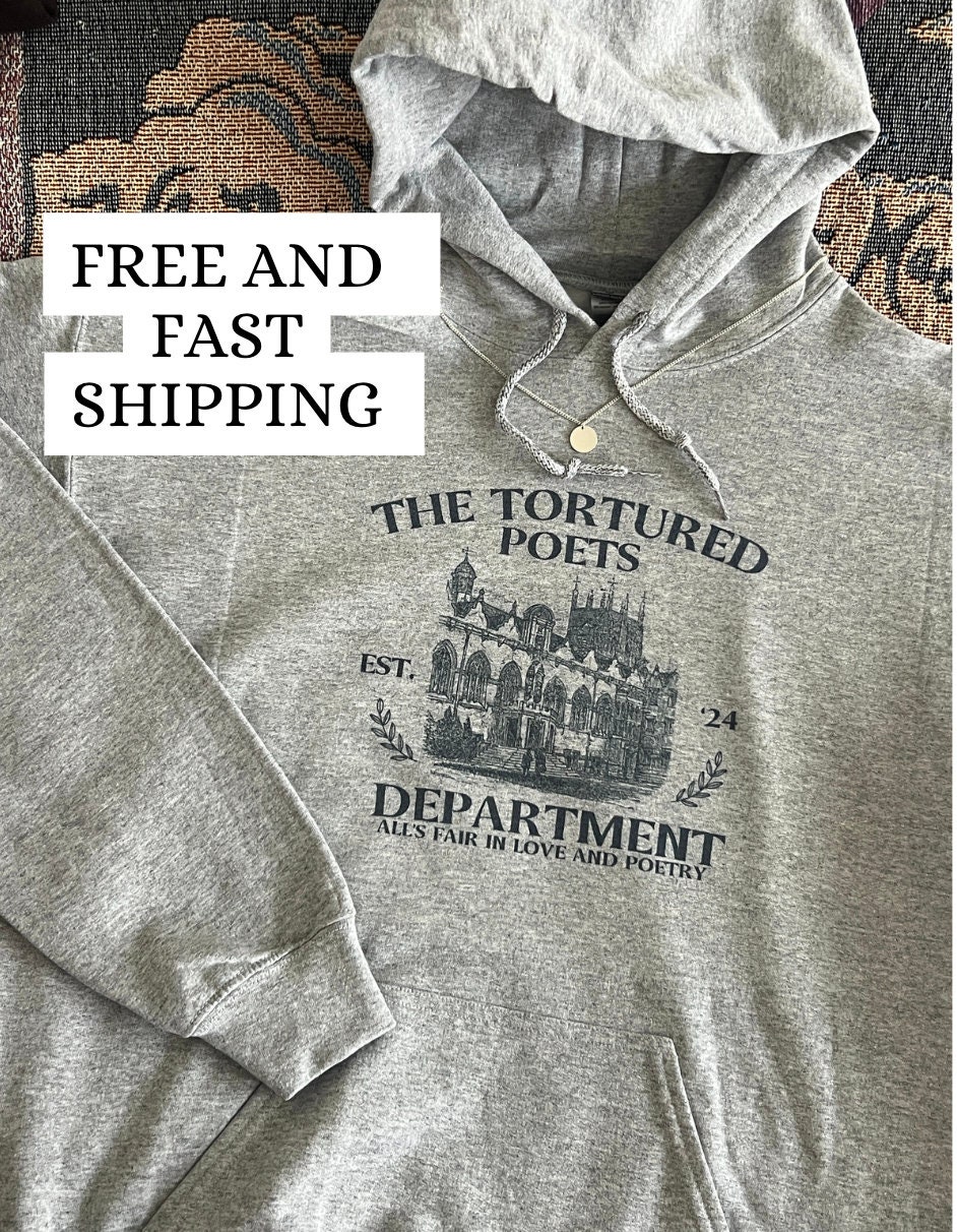 TTDP the Tortured Poems Department Hoodie Gray Soft Fanmerch Ts Swiftie ...