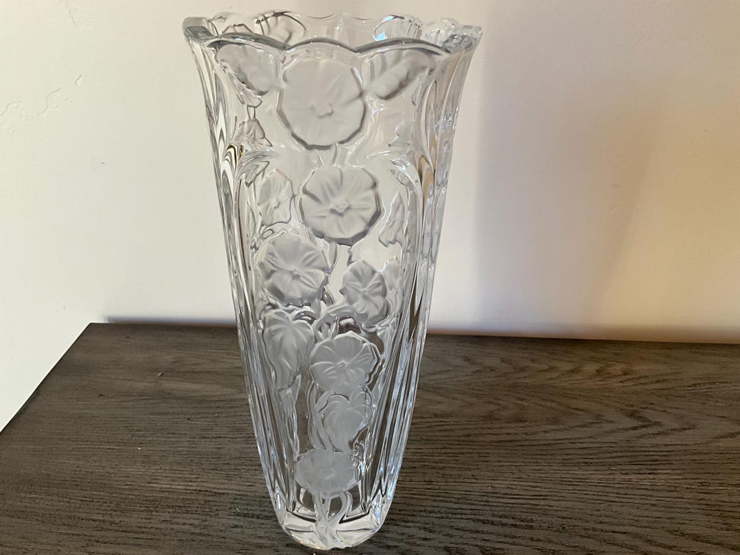 Gorham Crystal Morning Glory Vase Made in Czechoslovakia - Etsy