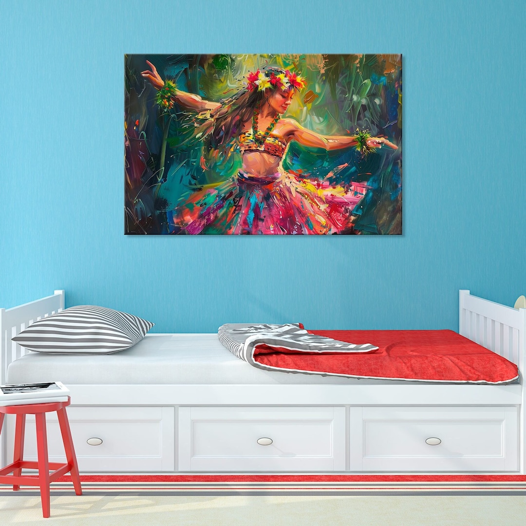 Hula Dancer Canvas Print: Traditional Hawaiian Oil Painting - Etsy