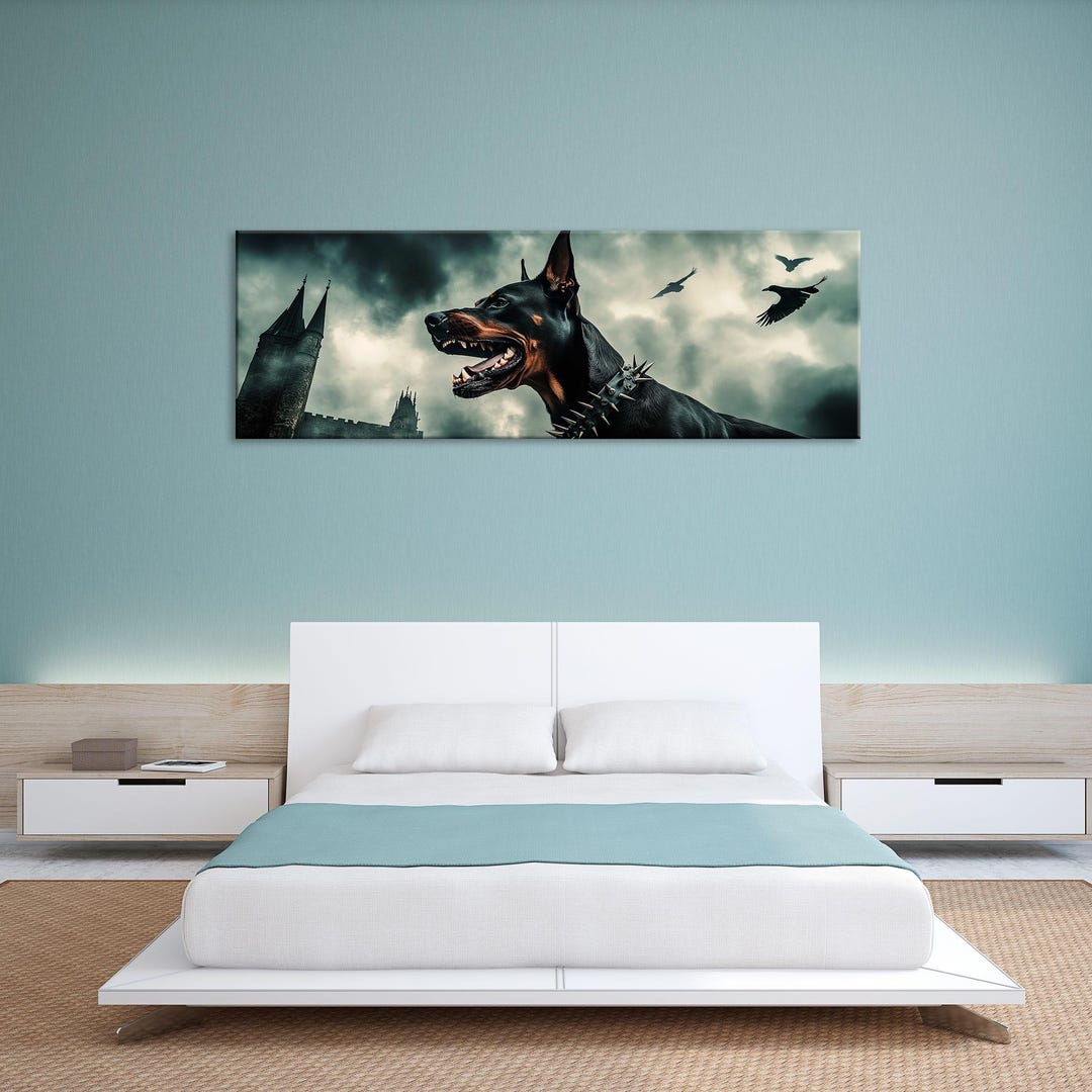 Gothic Style Decor - Doberman With Gothic Castle Backdrop - Etsy