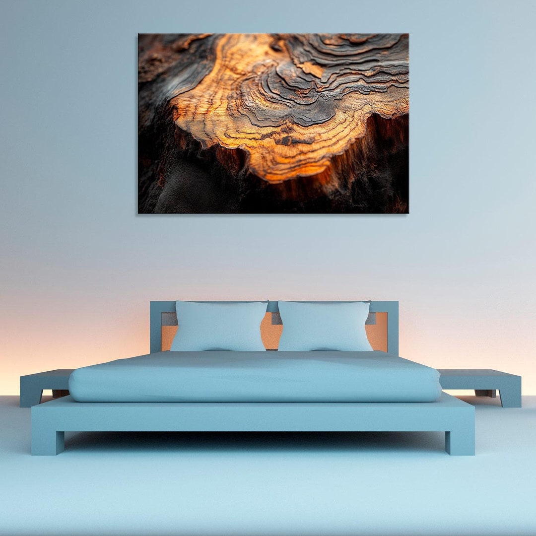 Wood Grain Texture Close-up Canvas Print, Natural Wood Wall Art, Rustic ...