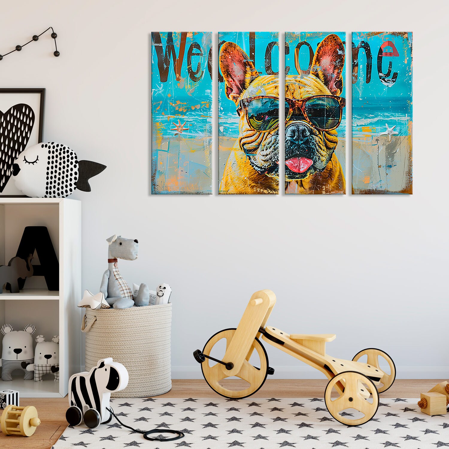 Bulldog Graffiti Glasses, Canine Street Art, Hip Bulldog Mural, Cool ...
