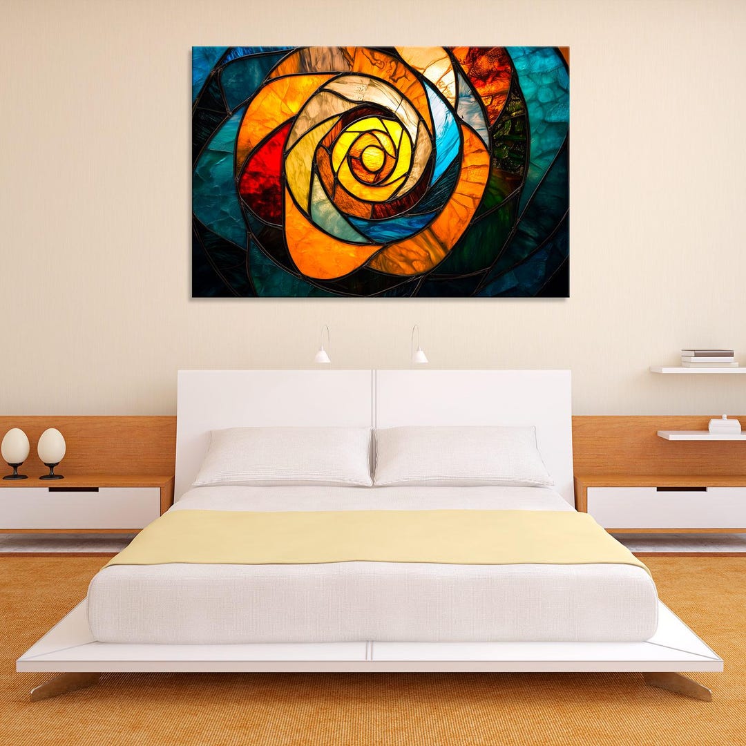 Abstract Stained Glass Art With Vibrant Colors - Bold and Unique Home ...