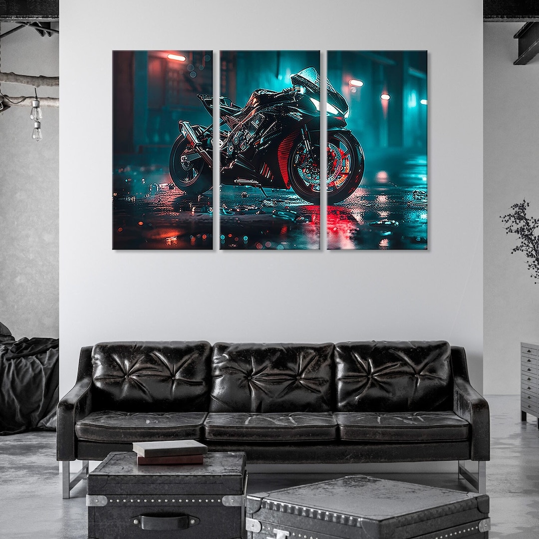 Unique Sport Bike, Custom Motorcycle Art, Exclusive Racing Bike Canvas ...