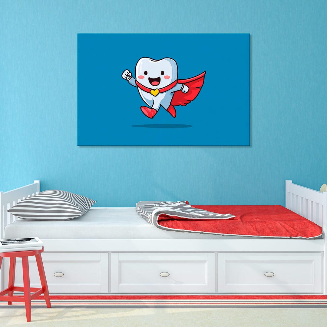 Tooth Superhero Poster | Fun Pediatric Dental Wall Art | Kids Dentist ...