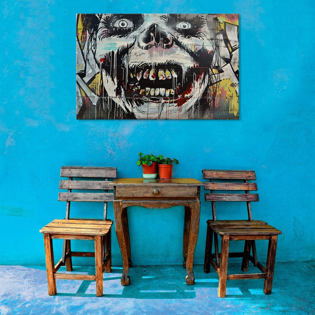 Zombie Graffiti Wall Art, Graffiti Art, Zombie Decor, Urban Style ...