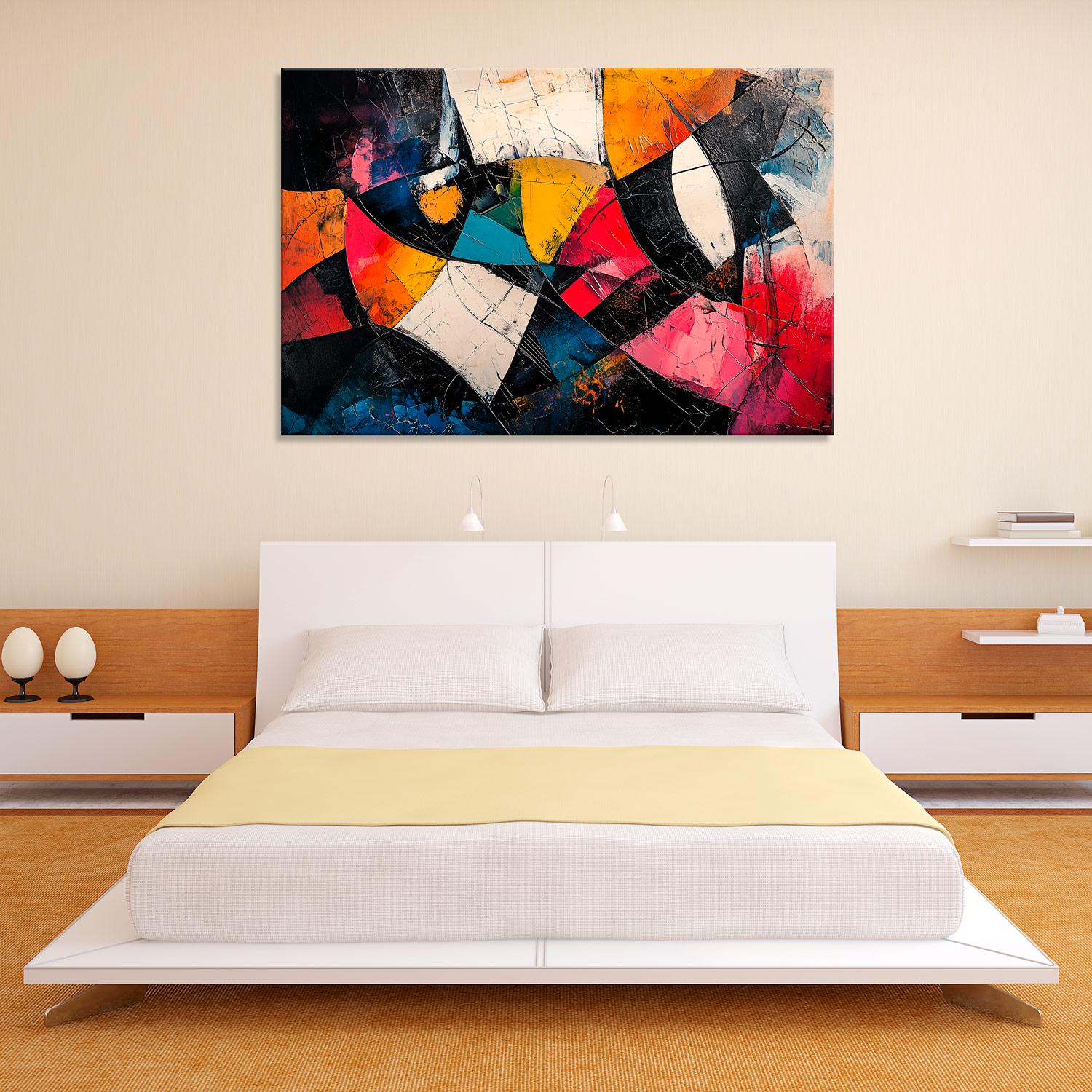 Colorful Abstract Artwork, Vibrant Multicolor Design, Modern Home Wall ...