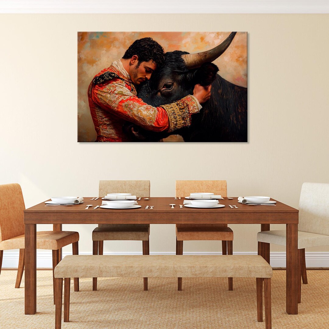 Matador Embracing the Bull – Symbol of Power and Compassion - Etsy