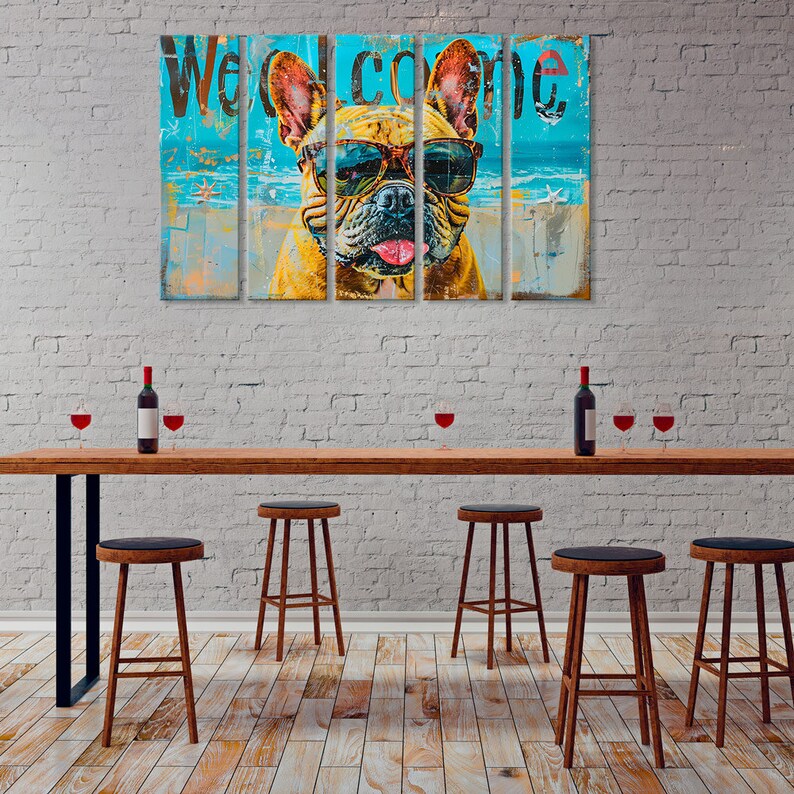 Bulldog Graffiti Glasses, Canine Street Art, Hip Bulldog Mural, Cool ...