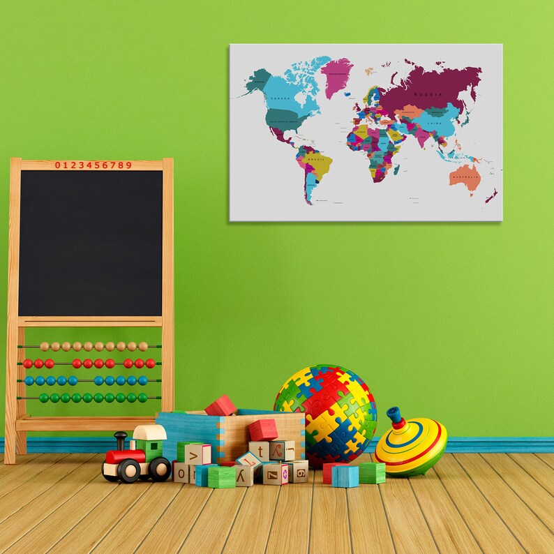 Vivid World Map - Explore Global Diversity in Colorful Splendor ...