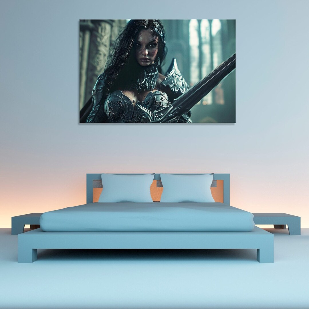 Knightly Maiden, Warrior Princess Art, Lady Knight Canvas, Female ...