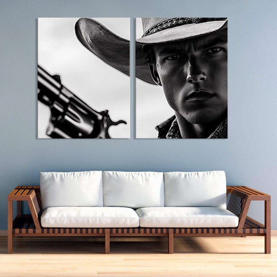 Wild West Cowboy Canvas Print: Rustic Western Wall Art - Etsy