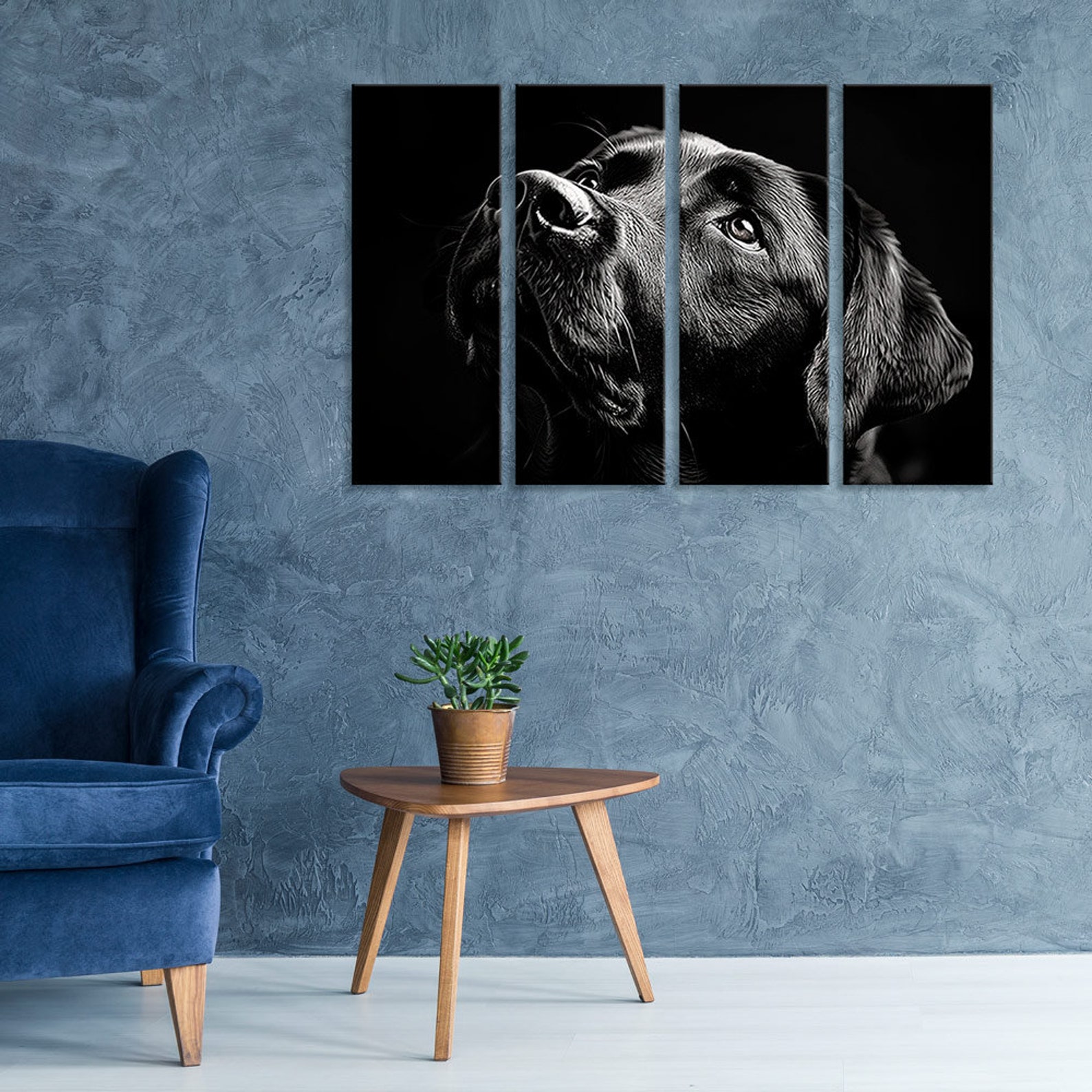 Black Labrador Canvas Print: Elegant Dog Portrait Wall Art - Etsy