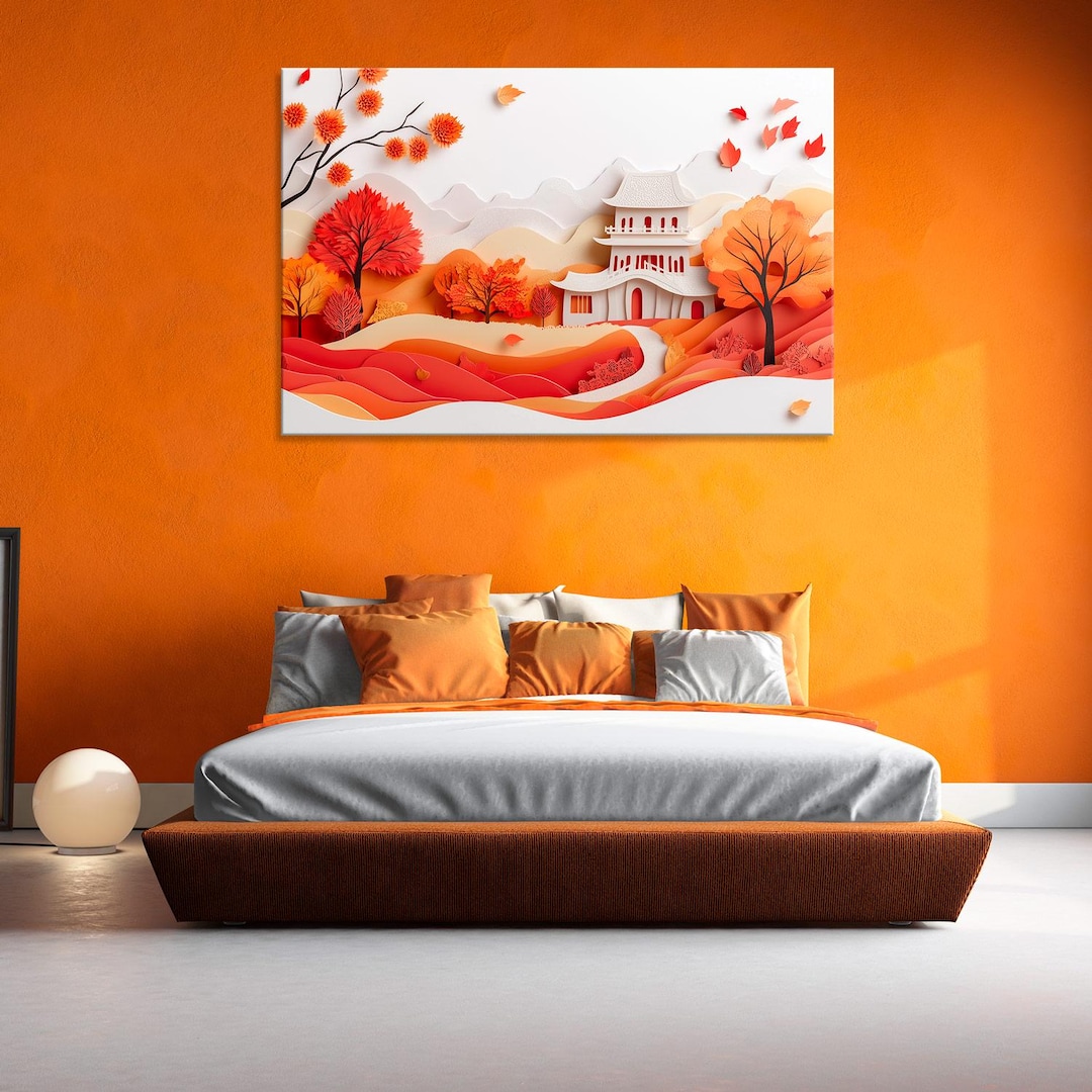 Japanese Paper Art Print, Traditional Japanese Style Wall Decor ...