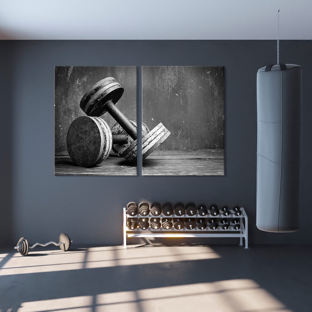 Vintage Dumbbells: Antique Strength on Aged Wall Background, Vintage ...