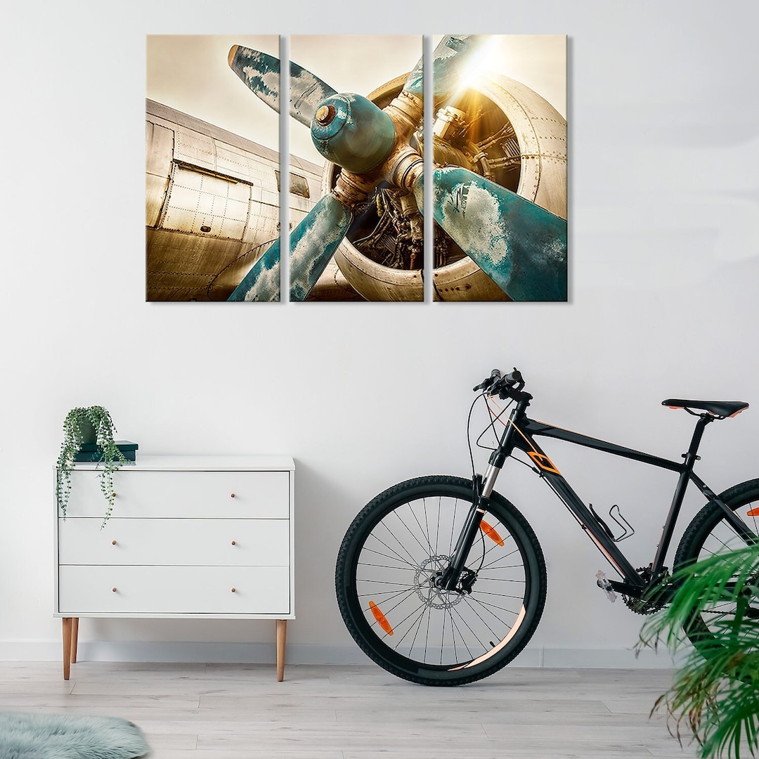 Vintage Propeller Plane Canvas Print: Nostalgic Aviation Art - Etsy