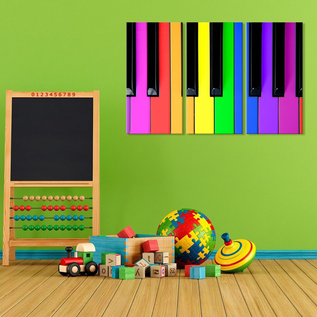 Colorful Piano Keys Canvas Print - Etsy