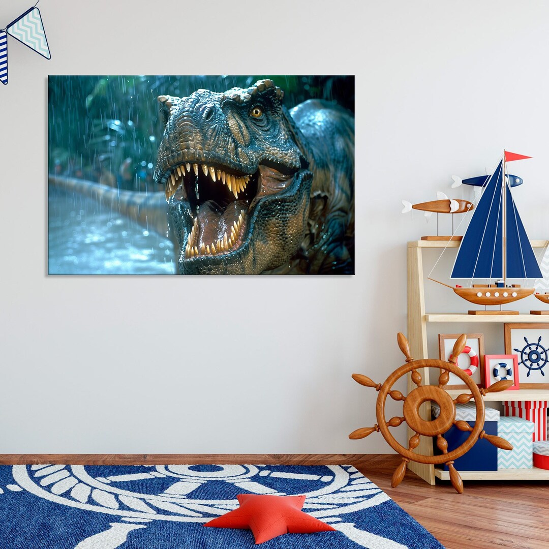 Tyrannosaurus Rex Canvas Print, Dinosaur Wall Art Decor, Tyrannosaurus ...