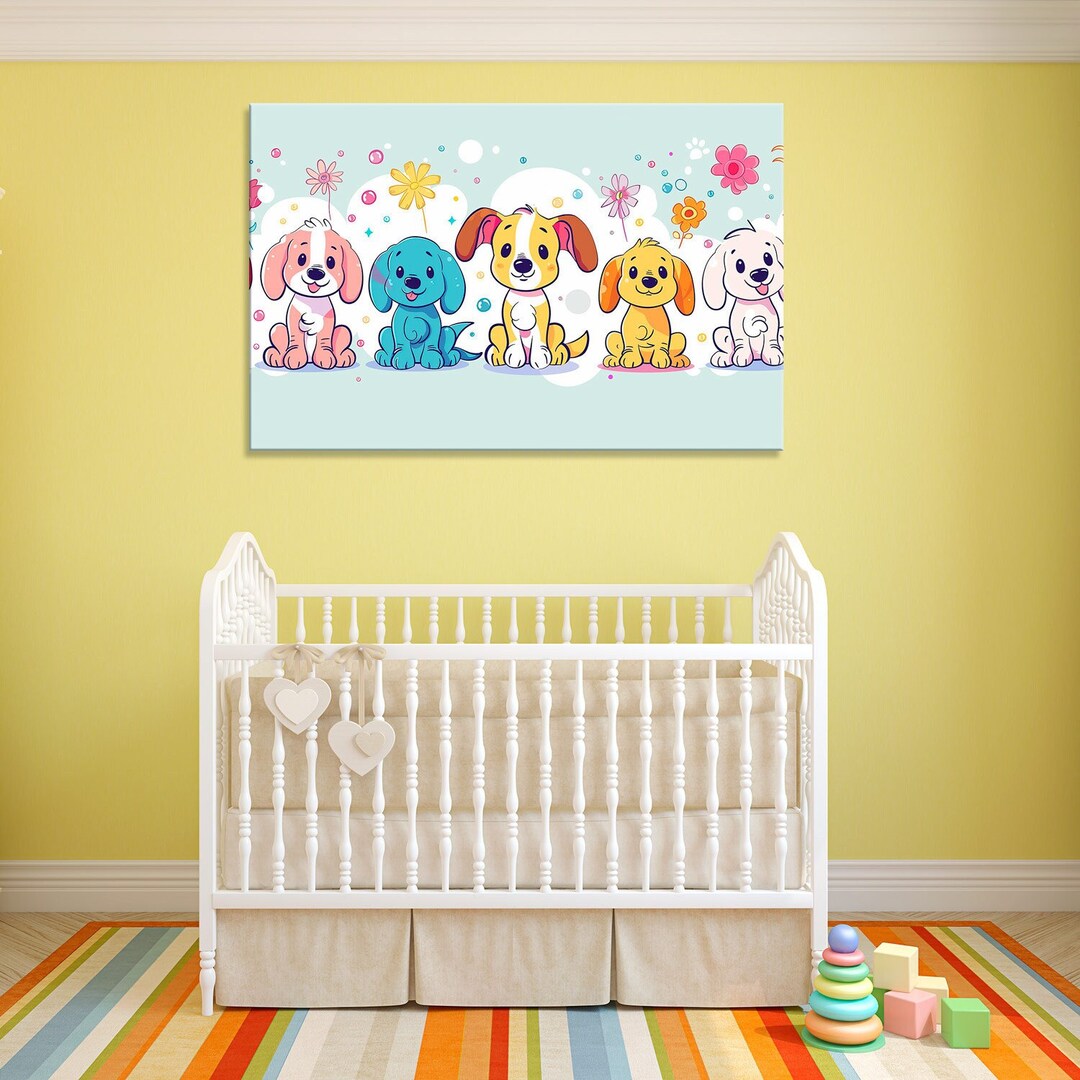 Cartoon Dog Wall Decor for Kids Room, Cartoon Dogs, Kids Room Decor ...