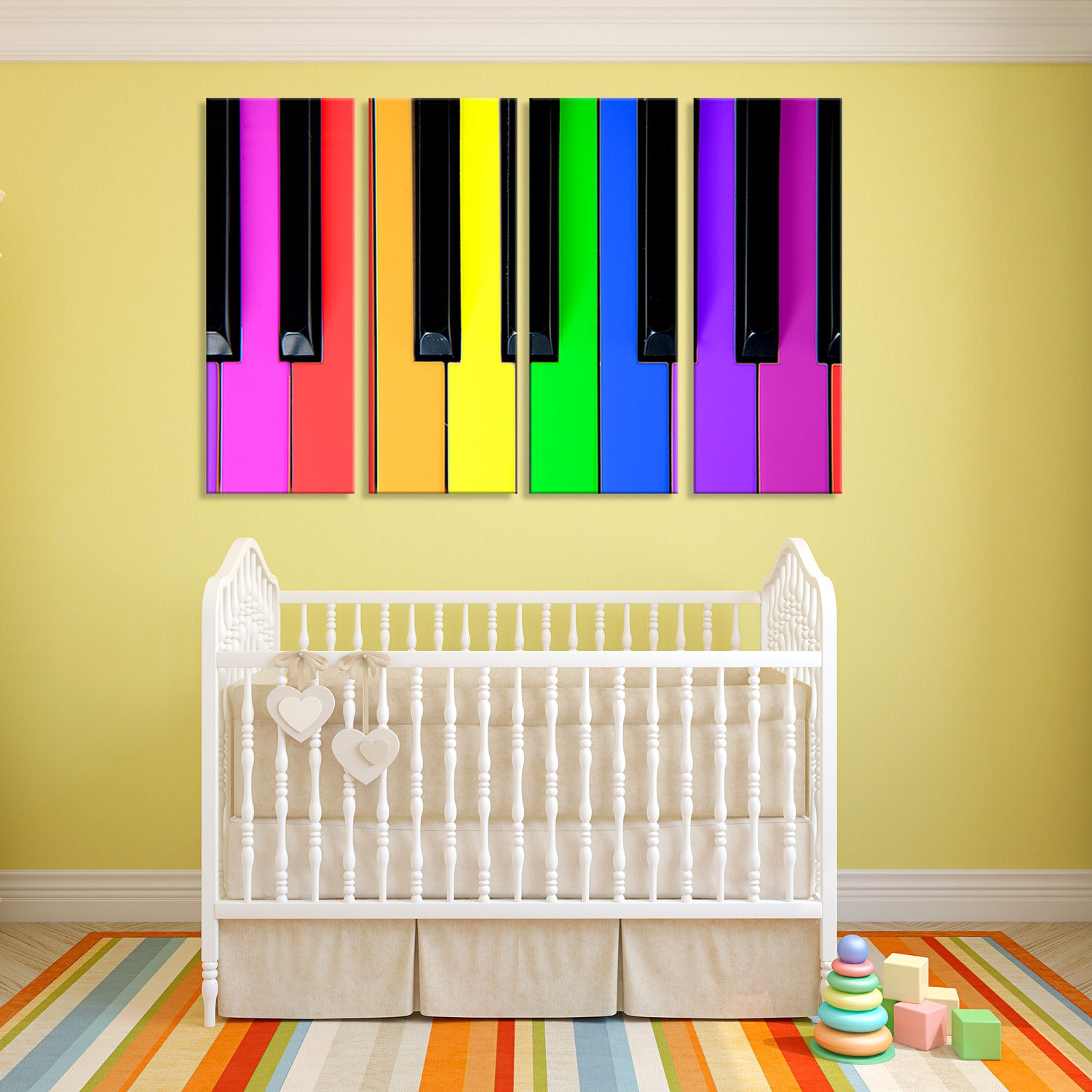 Colorful Piano Keys Canvas Print - Etsy