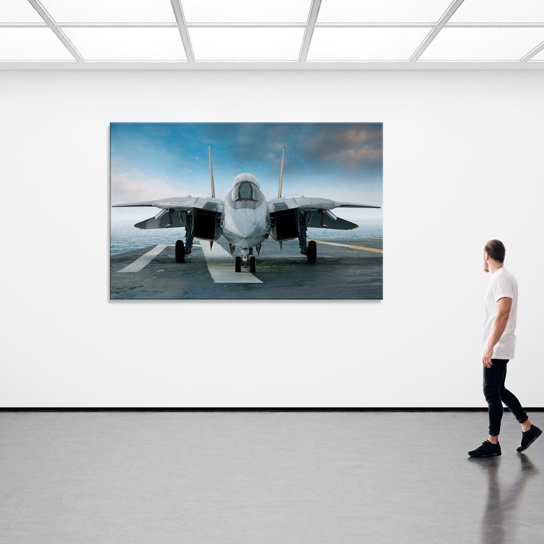 Naval Fighter Jet Canvas Print: Carrier Takeoff, Maritime Aviation Art ...