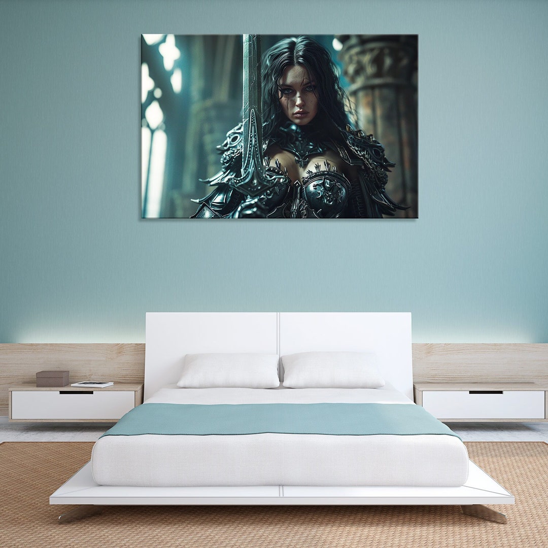 Sword-wielding Maiden, Warrior Woman Art, Femme Fatale With Sword ...