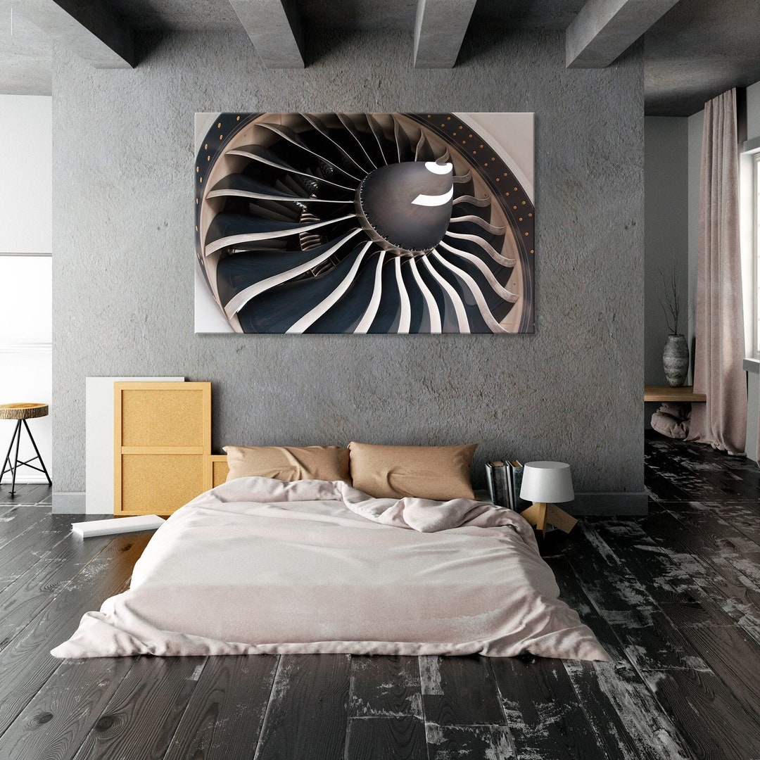 Powerful Jet Engine Turbine, Aerospace Thrust Masterpiece, High ...