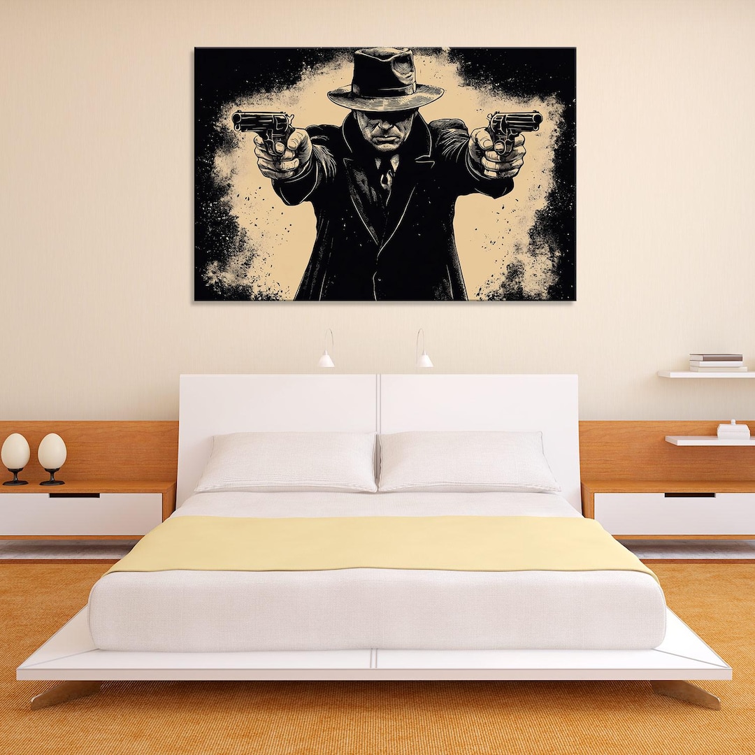 Gangster Style Decor Print, Vintage Noir Wall Art, Classic Mafia ...